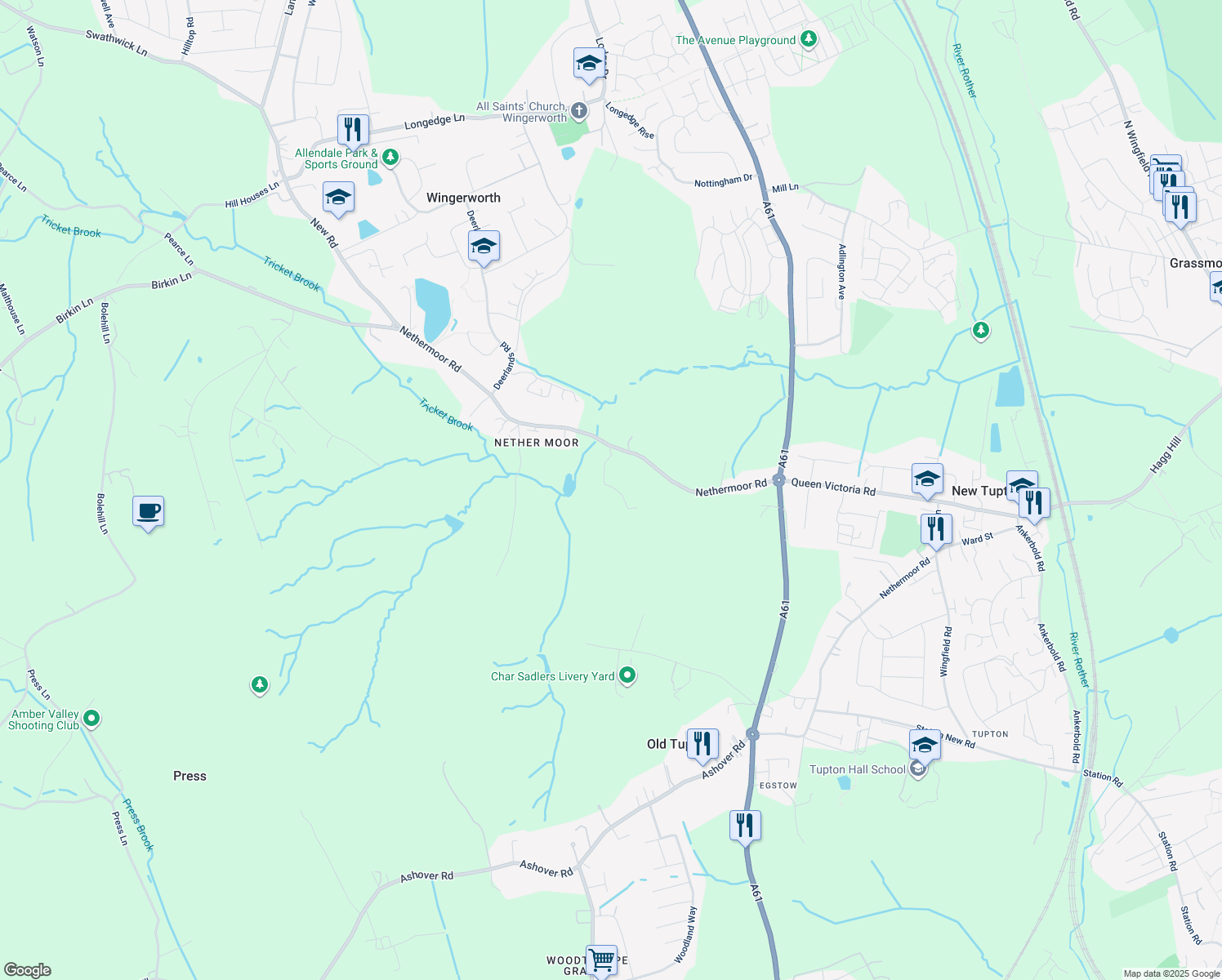 Nethermoor Road, Wingerworth England - Walk Score