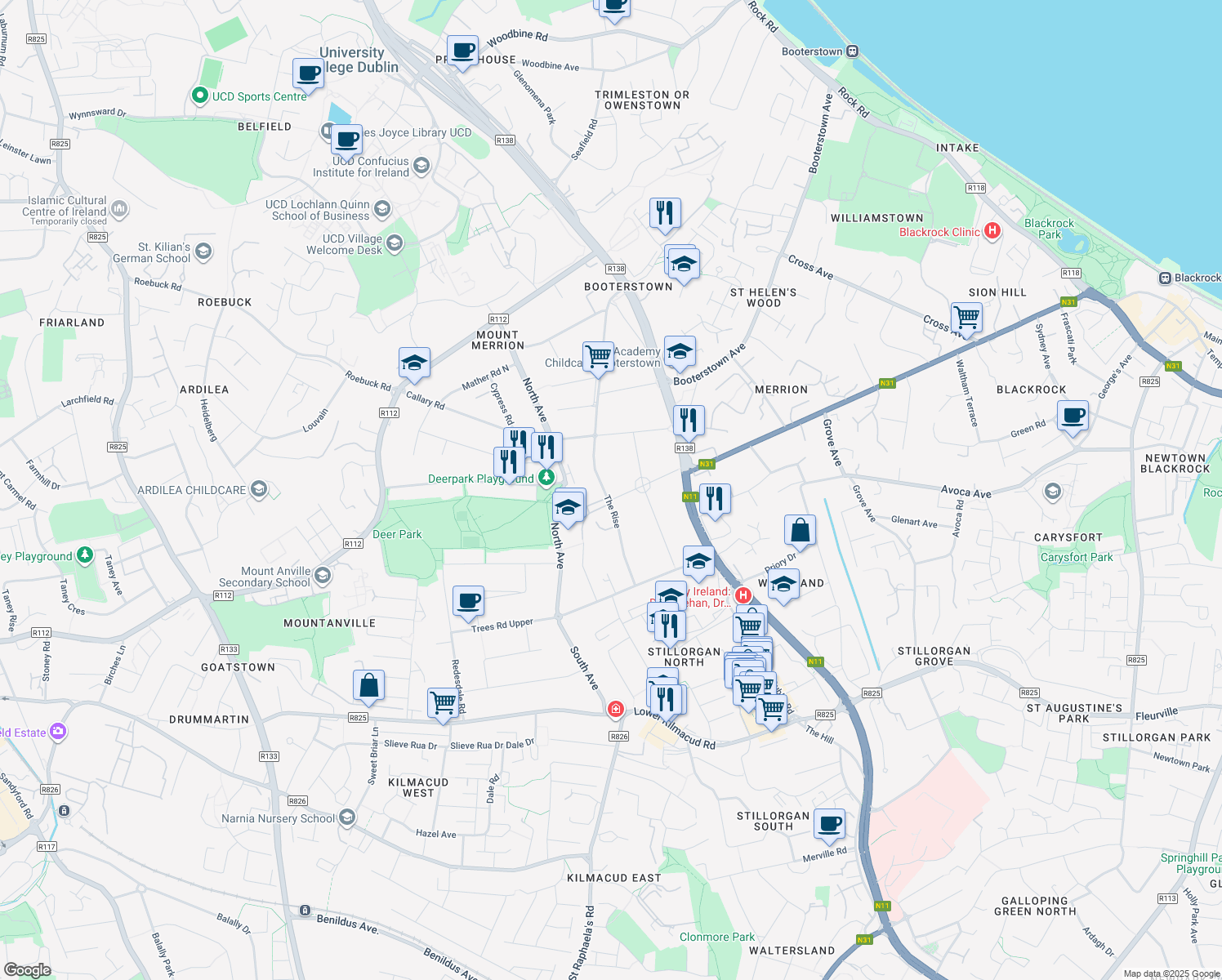 70 The Rise, Mount Merrion Dublin - Walk Score
