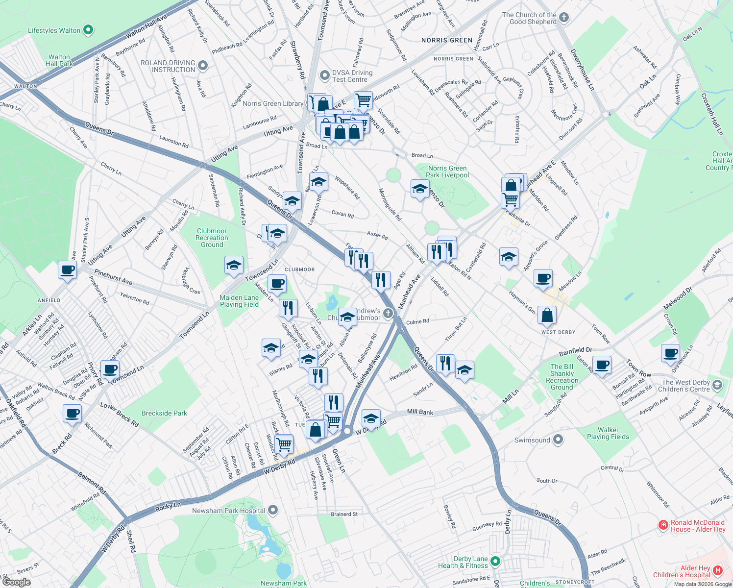 28-30 Larkhill Place, Merseyside England - Walk Score