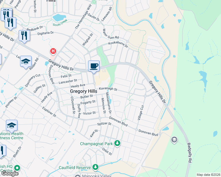 Kavanagh Street, Gregory Hills NSW - Walk Score