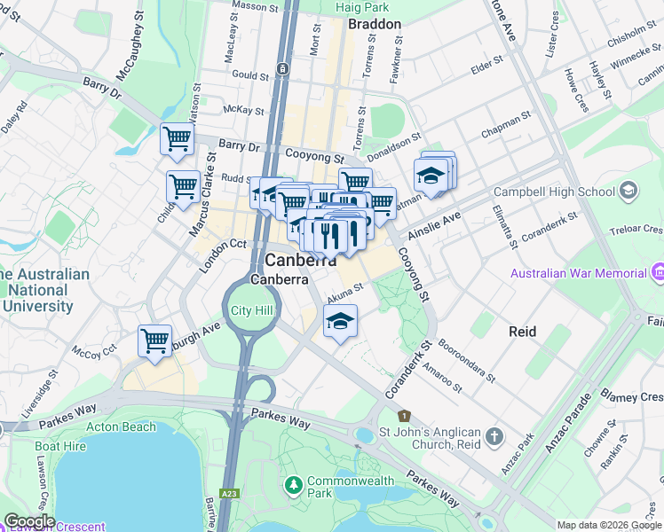 City Walk, Canberra ACT - Walk Score
