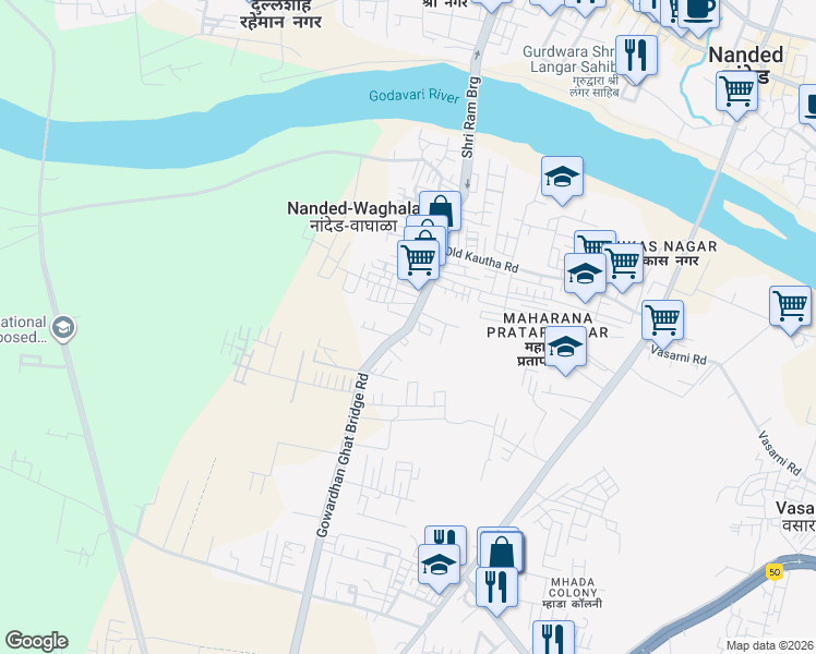 Gowardhan Ghat Bridge Road, Nanded-Waghala MH - Walk Score