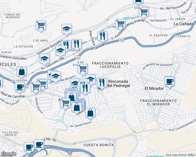 247 Avenida Senda Eterna, Santiago de Querétaro Qro. - Walk Score