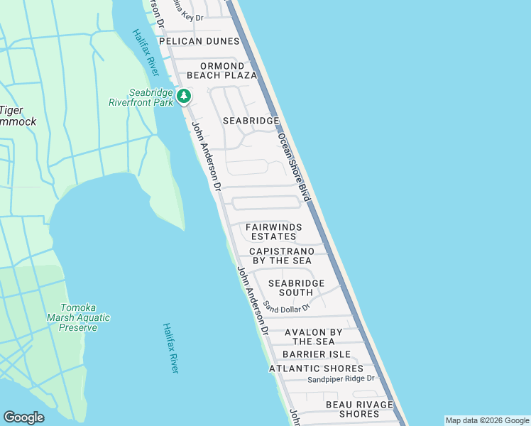 Map Of Ormond Beach Hotels