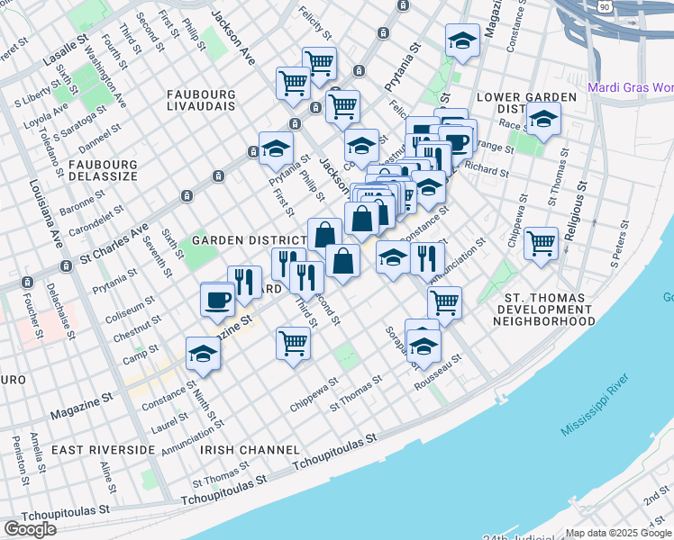 Magazine Street New Orleans Map - Map