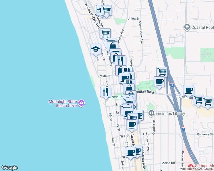 4th Street & A Street, Encinitas CA - Walk Score