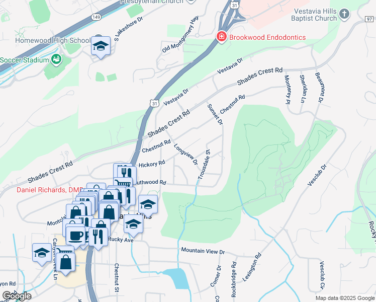 2105 Hickory Road, Vestavia Hills AL - Walk Score