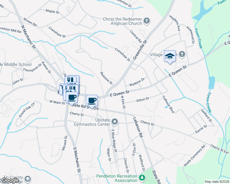 315 East Queen Street, Pendleton SC - Walk Score