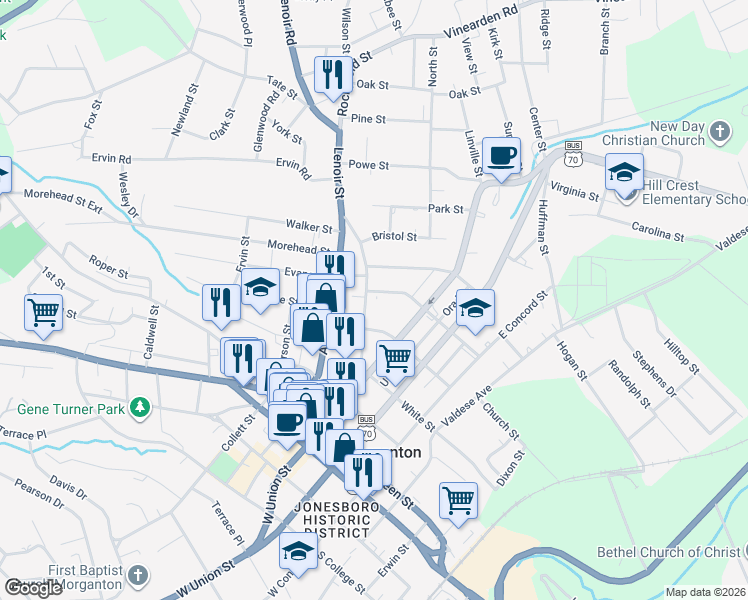 206 Lenoir Street, Morganton NC - Walk Score