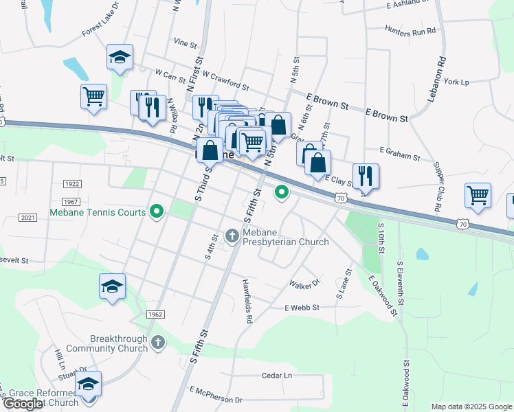 203 South 5th Street, Mebane NC - Walk Score