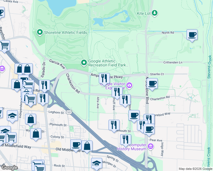 1600 Amphitheatre Parkway, Mountain View CA - Walk Score
