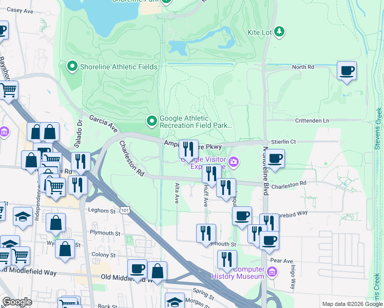 1600 Amphitheatre Parkway, Mountain View CA - Walk Score