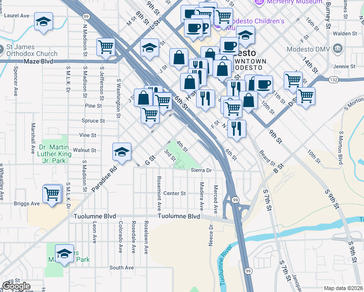 California Map Modesto