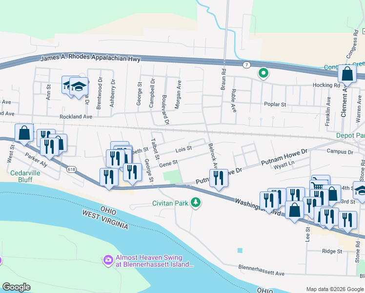 1580 Lois Street, Belpre OH - Walk Score