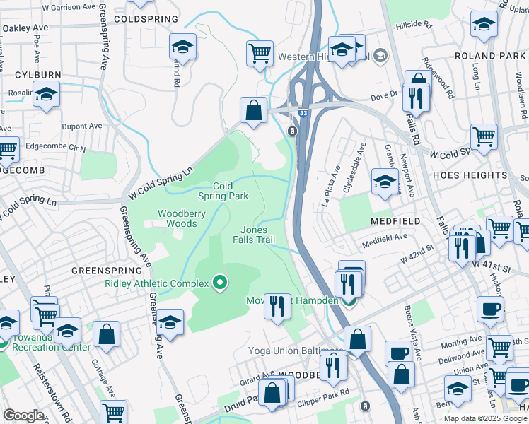 Jones Falls Trail, Baltimore MD - Walk Score