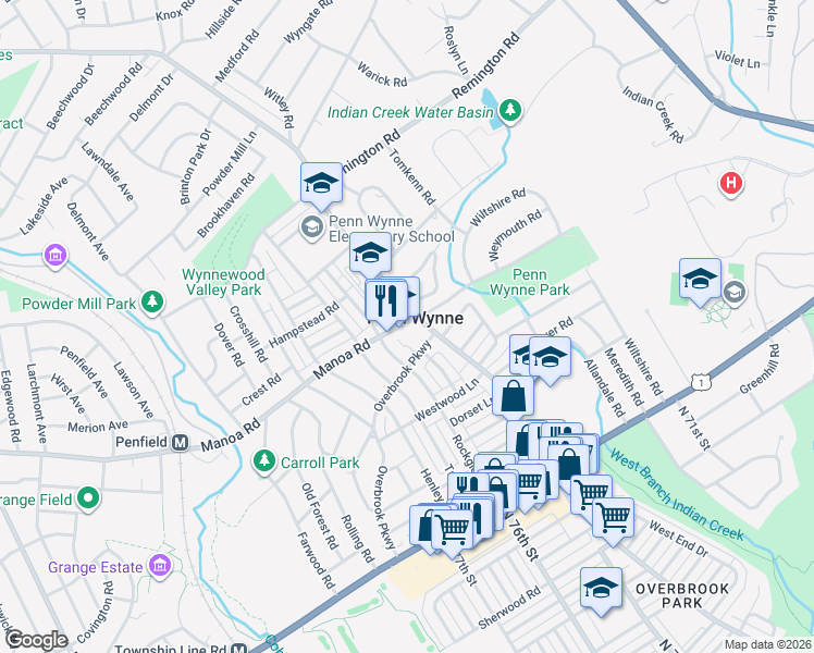 1404 Manoa Road, Penn Wynne PA - Walk Score