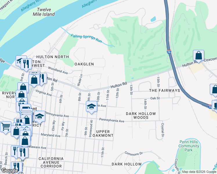 Hulton Road, Oakmont PA - Walk Score