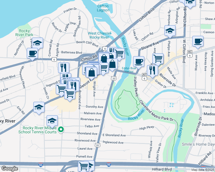 1666 Wooster Road, Rocky River OH - Walk Score