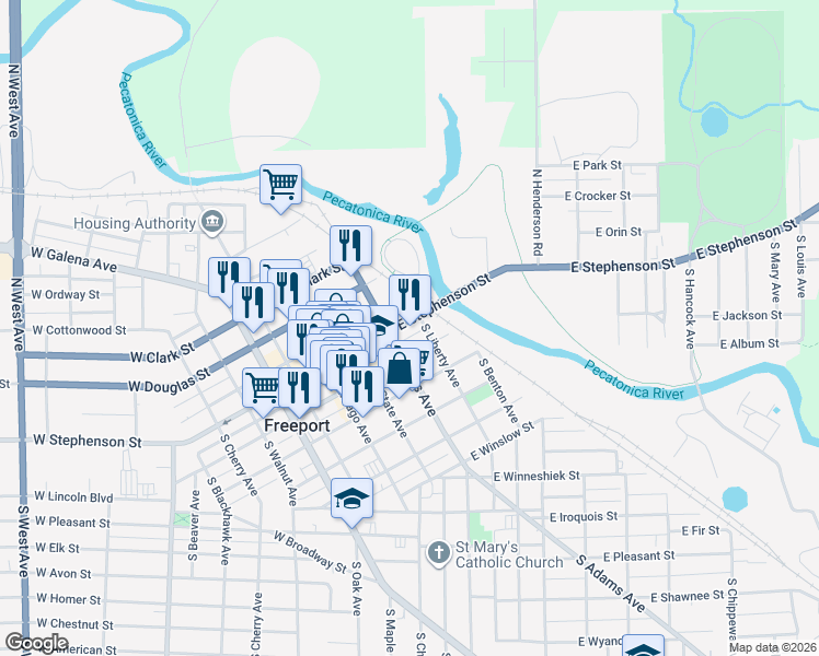 219 East Stephenson Street, Freeport IL - Walk Score