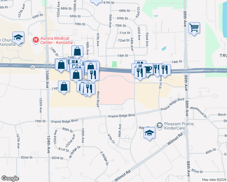 9555 76th Street, Pleasant Prairie WI - Walk Score