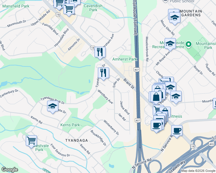 1420 Tyandaga Park Drive, Burlington ON - Walk Score