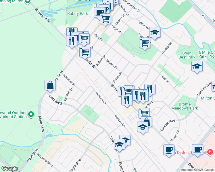 174 Bronte Street South, Milton ON - Walk Score