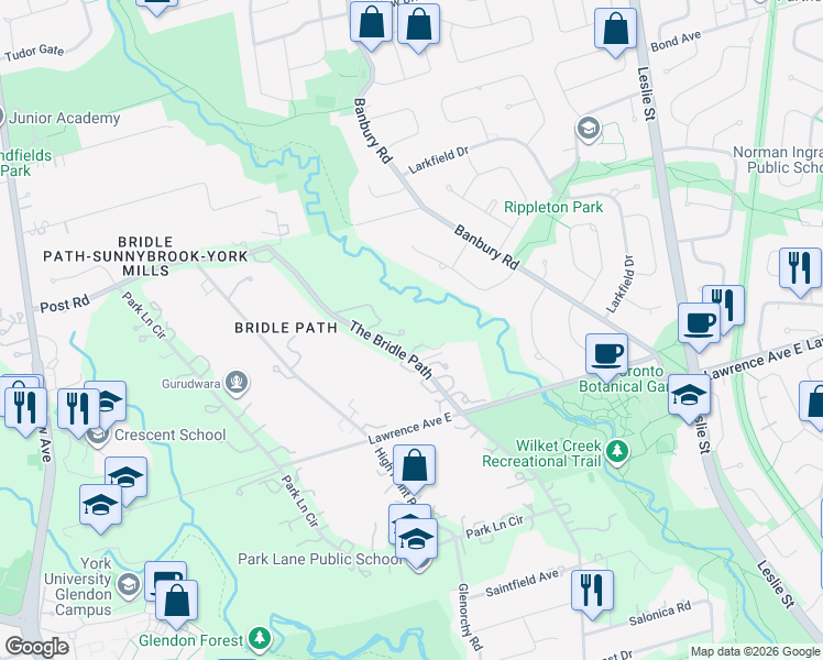 68 The Bridle Path, Toronto ON - Walk Score