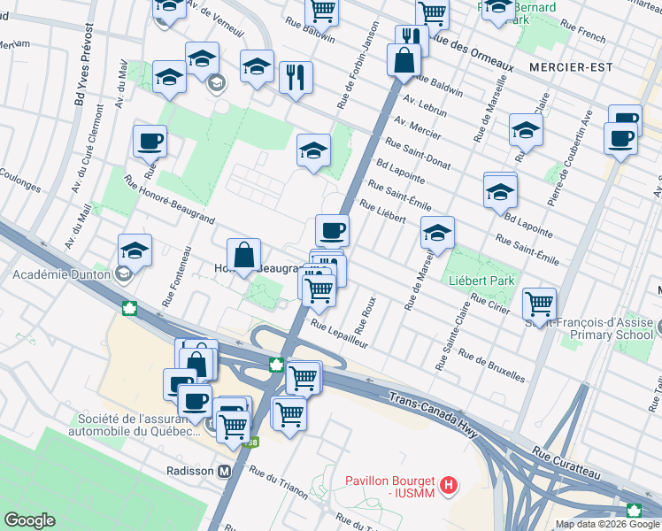 8621 Rue Honoré-Beaugrand, Montréal QC - Walk Score