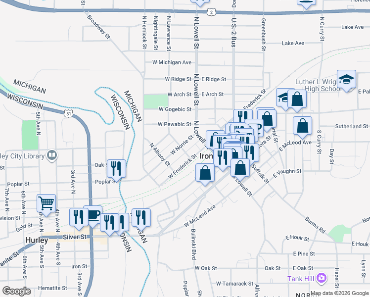 135 West Norrie Street, Ironwood MI - Walk Score