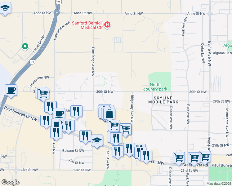 1228 30th Street Northwest, Bemidji MN - Walk Score