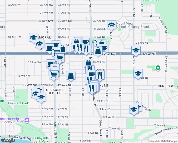 1409 Edmonton Trail Northeast, Calgary AB - Walk Score