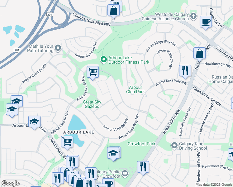 658 Arbour Lake Drive Northwest, Calgary AB - Walk Score