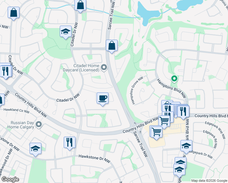 105 Citadel Gardens Northwest, Calgary AB - Walk Score