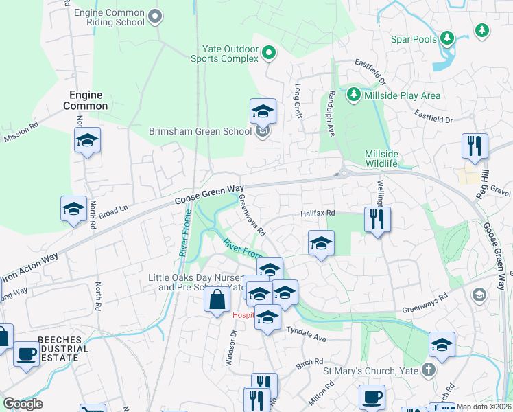 Sutherland Avenue, Yate England - Walk Score