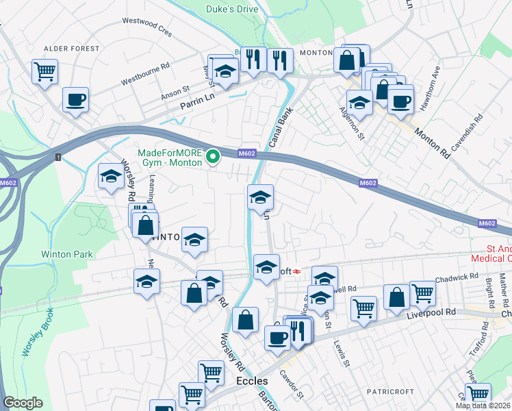 Eccles England - Walk Score